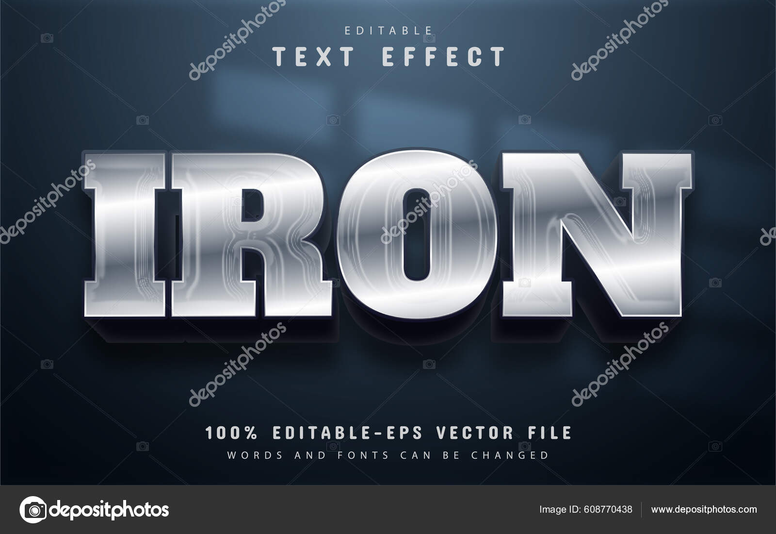 Iron Text Silver Style Text Effect Editable Stock Vector by ...