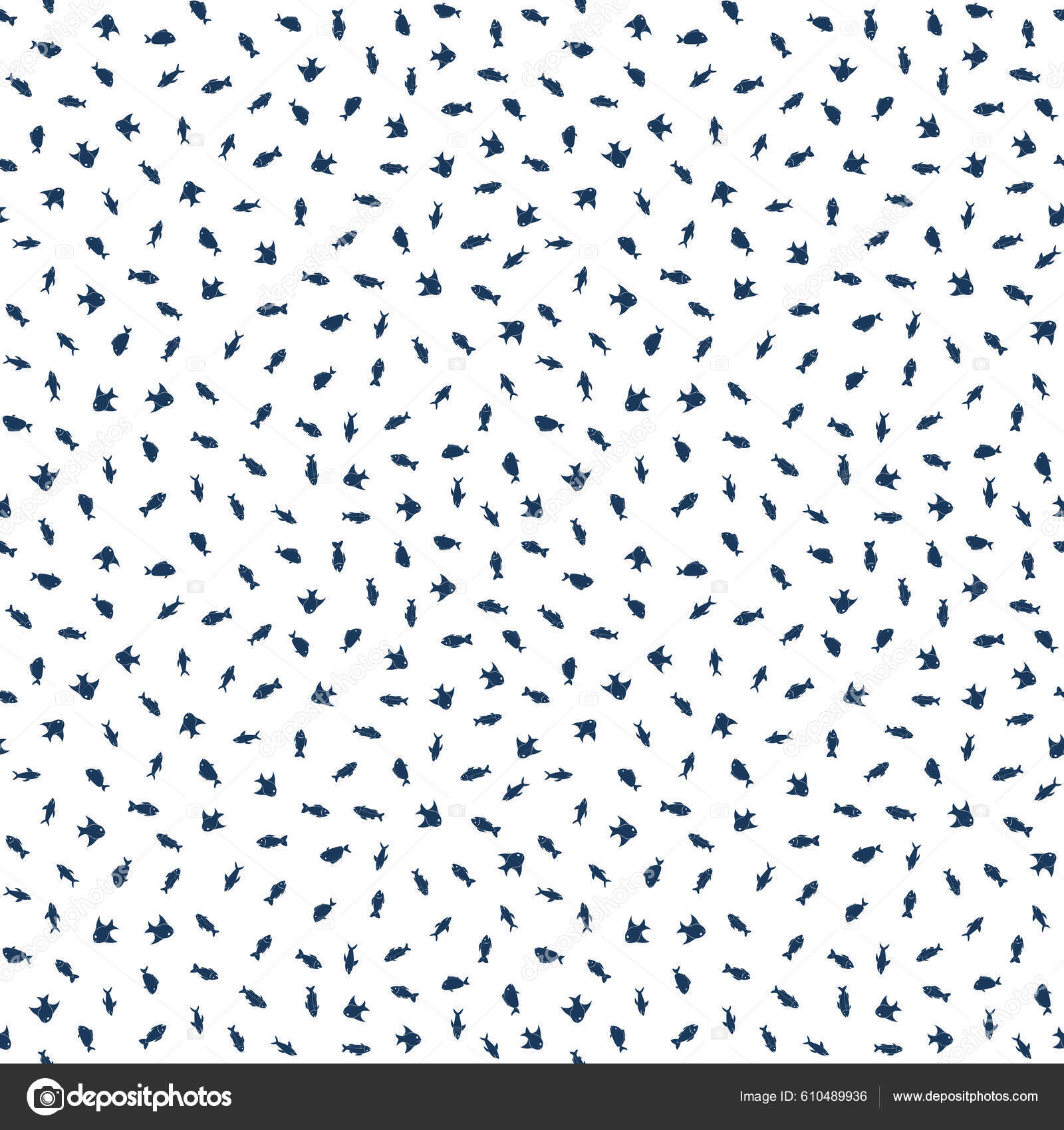 Fish Themed Freehand Drawings Seamless Pattern Hand Drawn Fish Elements ...