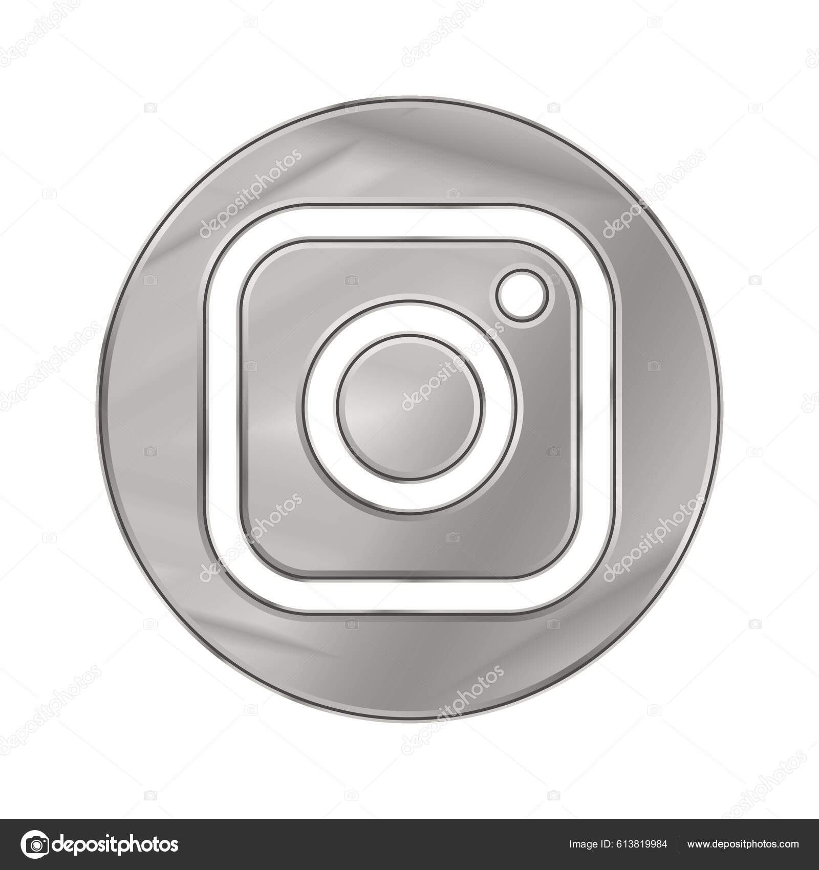 Logo Instagram Noir Et Blanc Vecteur Icône Dappareil Photo Noir Et