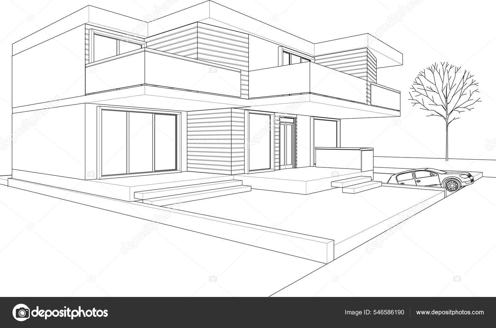 Modern House Drawing