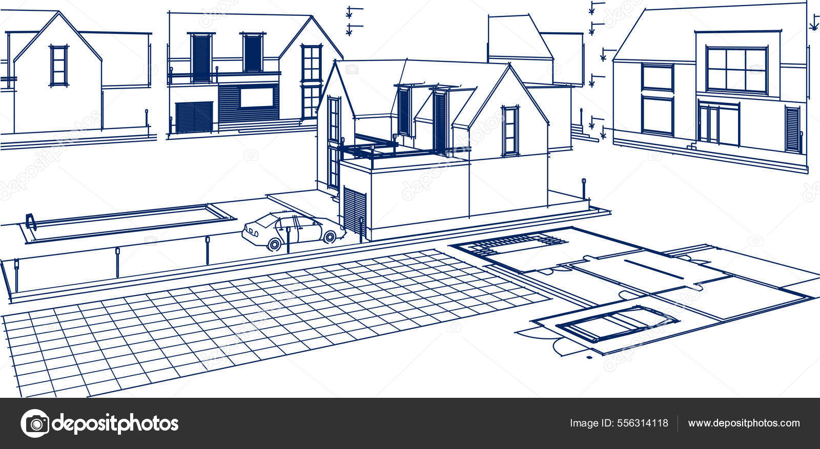 Gambar Rancangan Rumah Vektor Stok oleh ©SAdesign 556314118