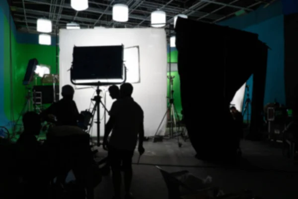 Movie set or film set. Blurry photography of film lot. Behind the ...