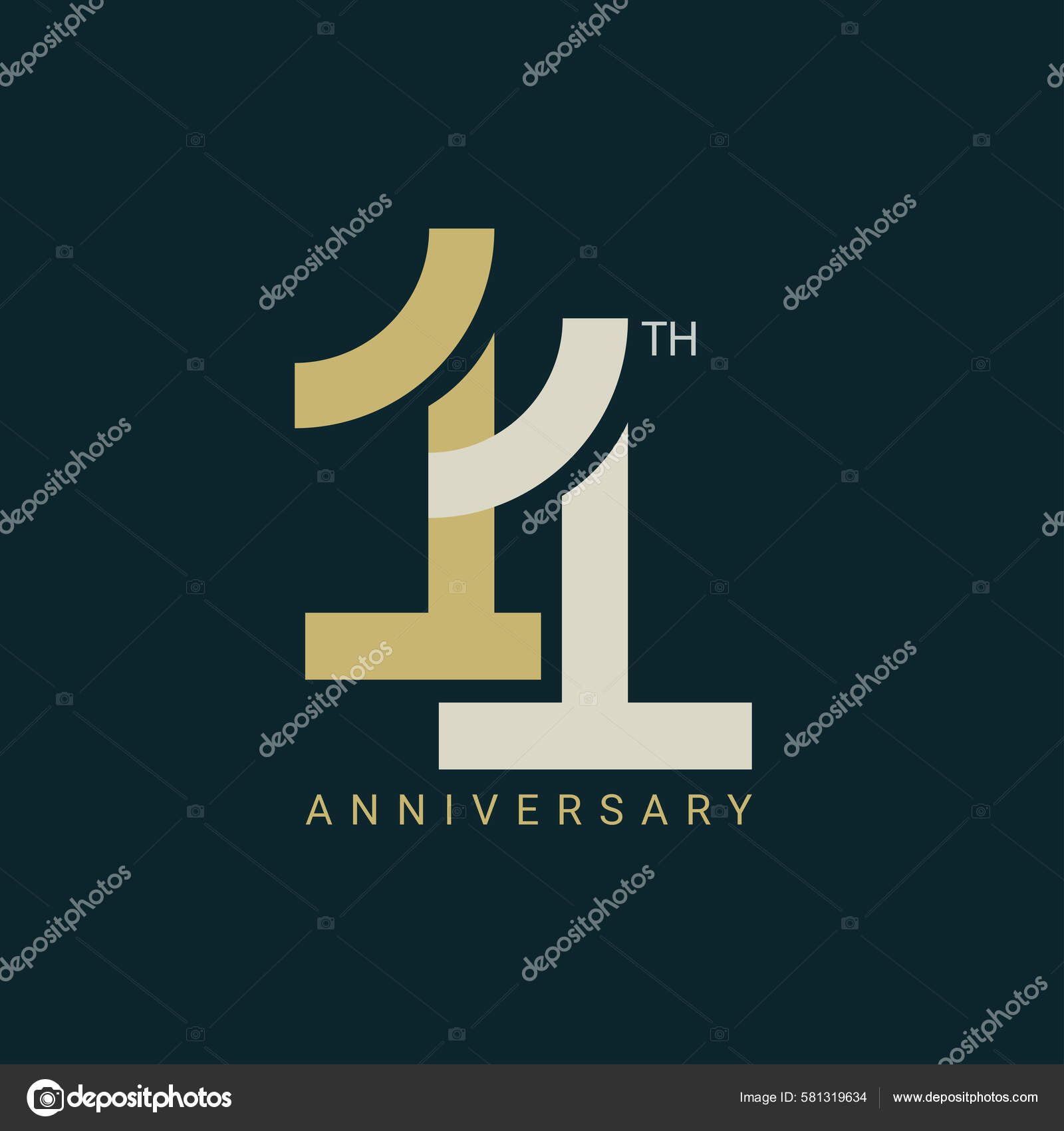 11th Birthday Logo Happy 11th Birthday Blue Holographic 18" Balloon