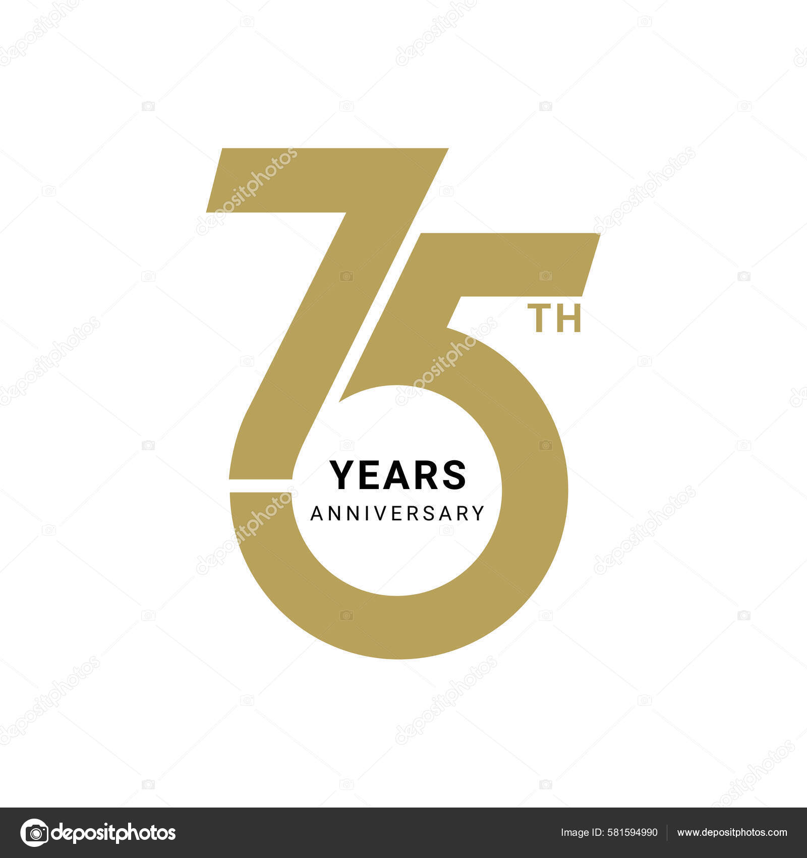 Year Anniversary Logo Golden Color Vector Template Design Element ...