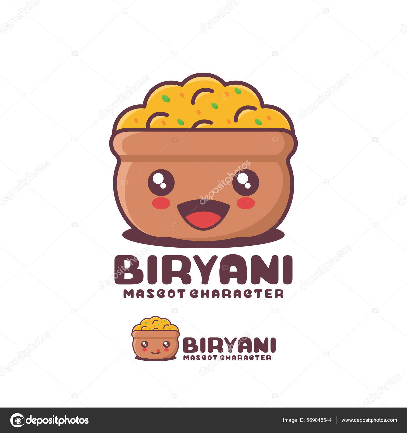 Vector Biryani Cartoon Mascot Traditional Indian Food Illustration ...