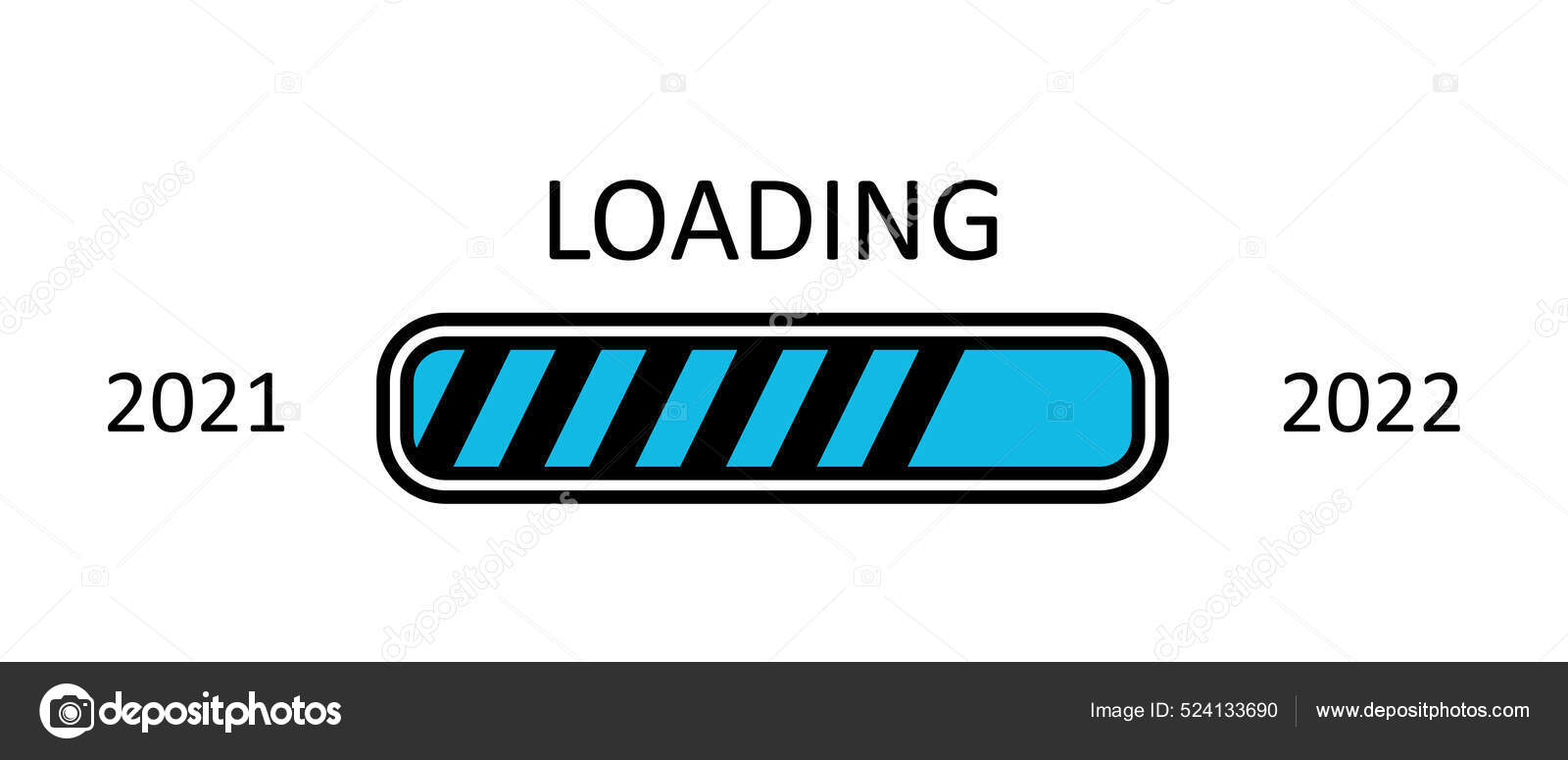 Progress bar new year 2022. Goal planning. Loading vector illustration ...