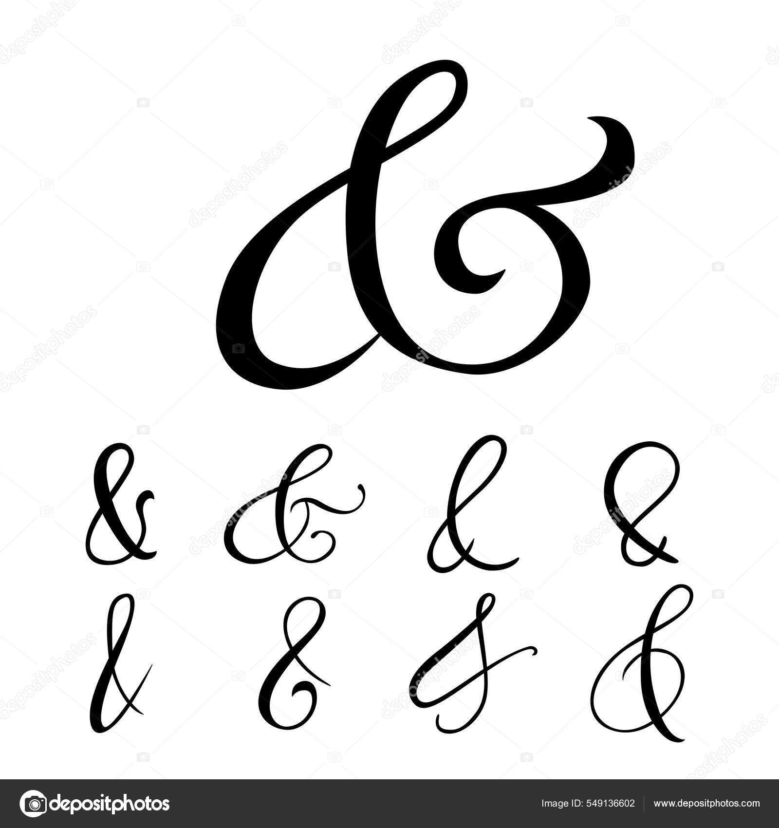 Ampersand roteiro de tipografia para convite de casamento, cartaz ...