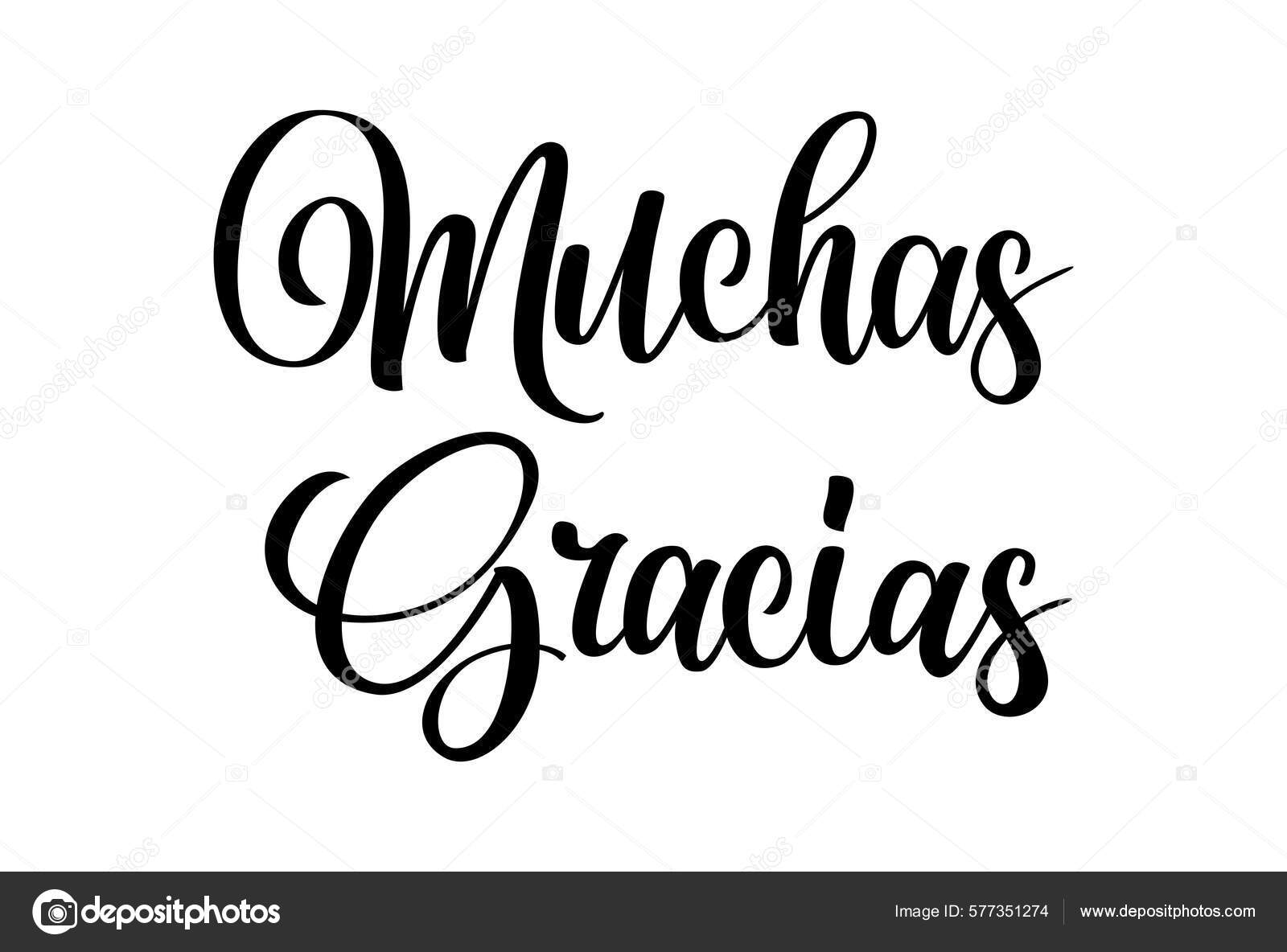 Gracias Calligraphy Spain Text Hand Lettering Spanish Word Thank You ...