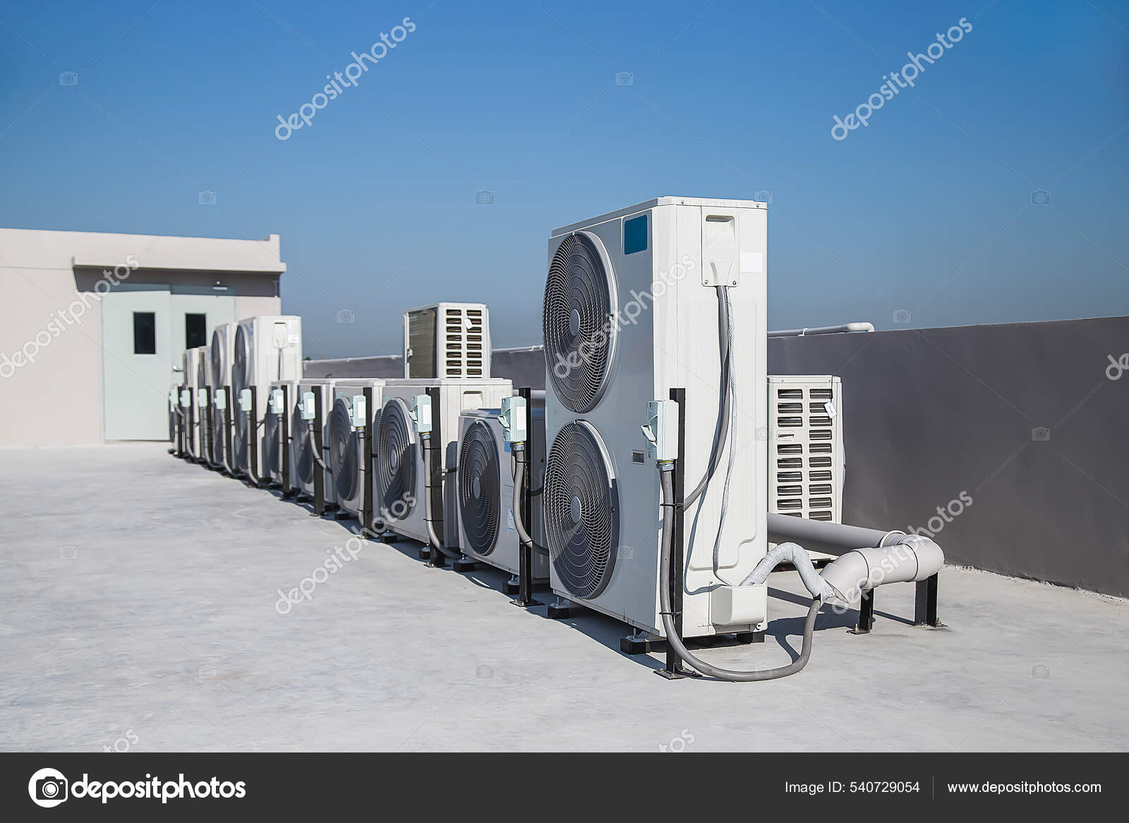 Air Condition Outdoor Unit Compressor Install Building — Stock Photo ...