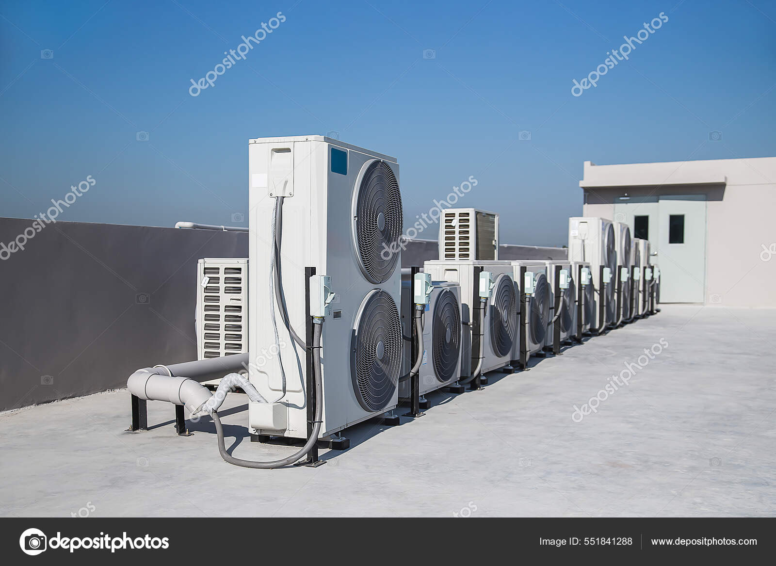 Air Condition Outdoor Unit Compressor Install Building — Stock Photo ...