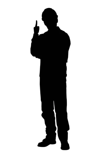 Silhouette Worker Helmet Vector Flat Style Illustration Isolated White ...