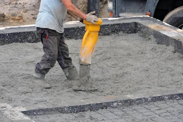 Pouring laying concrete Stock Photos, Royalty Free Pouring laying ...