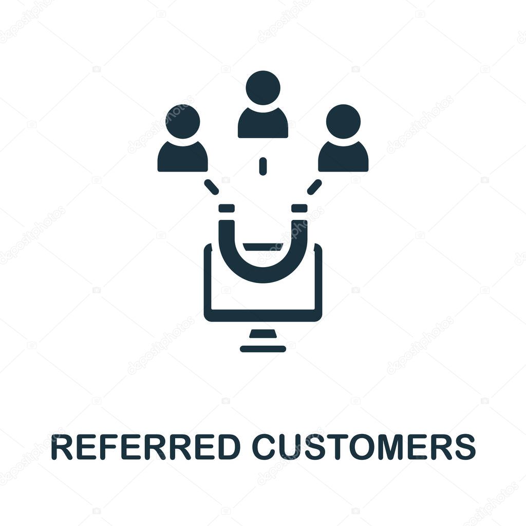 Icono Clientes Referidos. Signo monocromático de la colección de ...