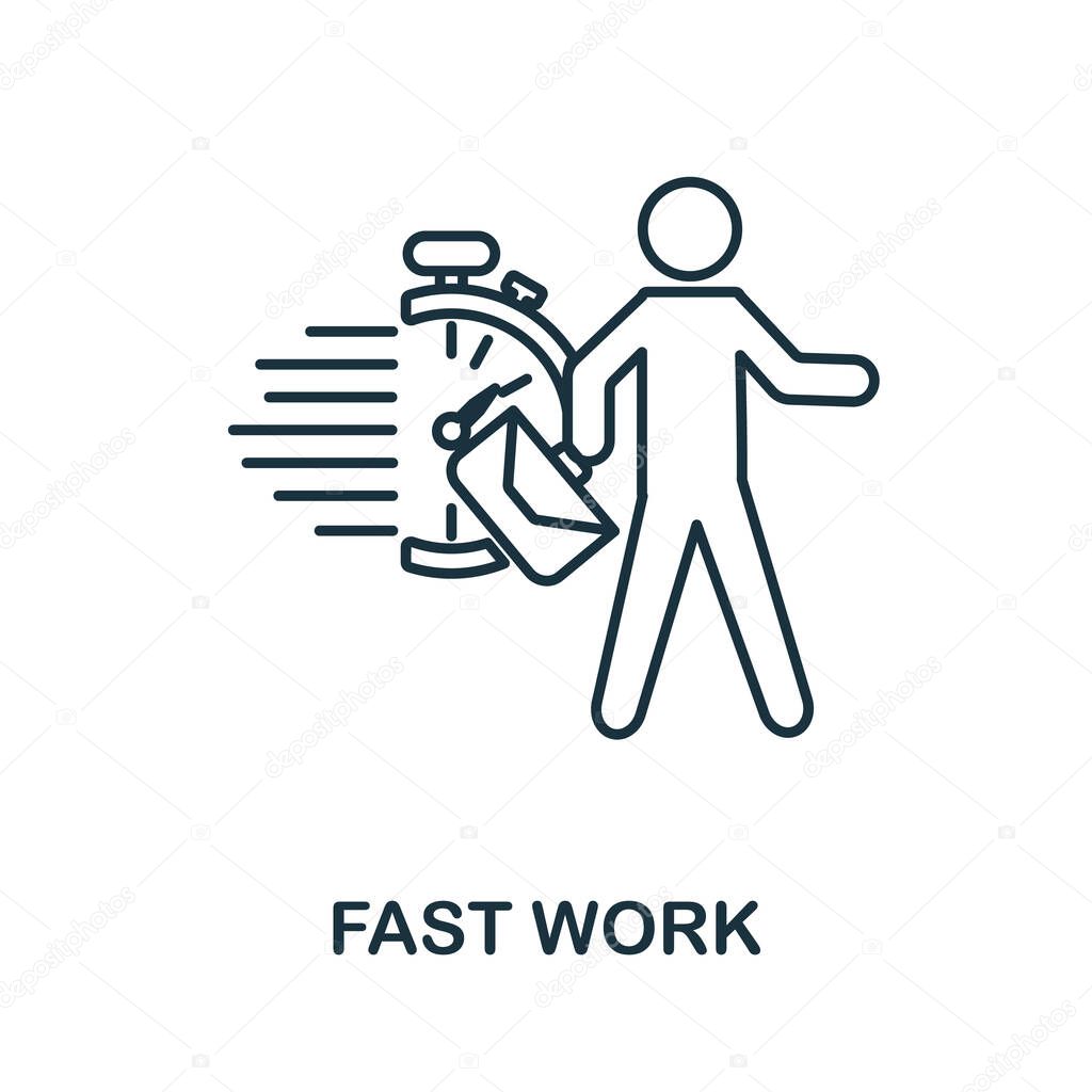 Icono de trabajo rápido. Elemento de línea de la colección de ...