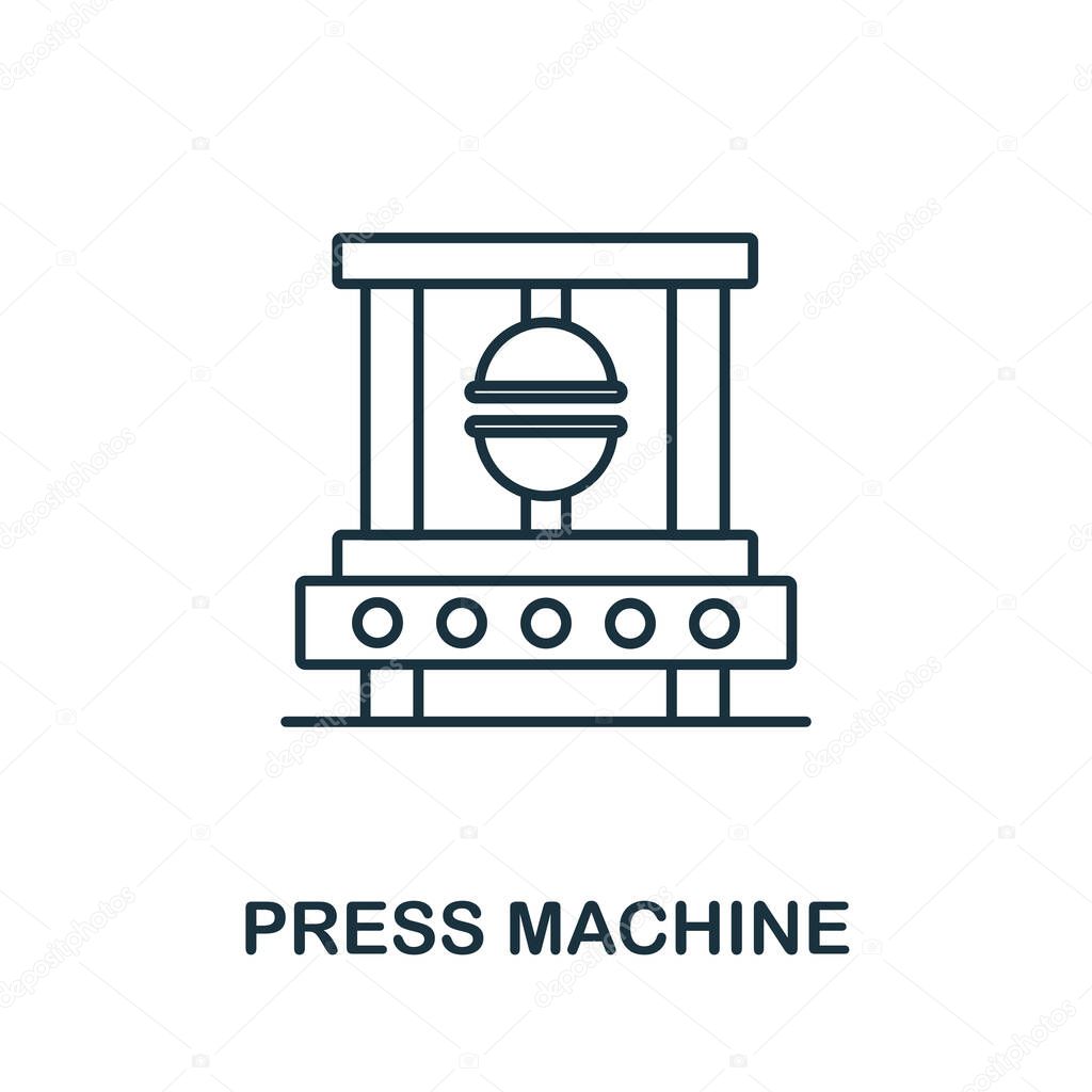 Pulse el icono Machine. Elemento de línea de recogida de maquinaria ...