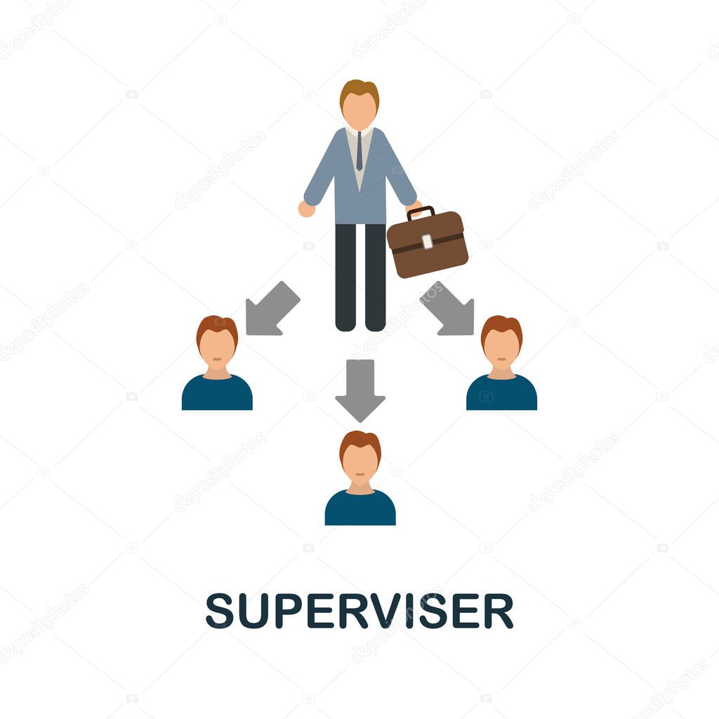 Supervisor icono plano. Signo de elemento de color de la colección de ...