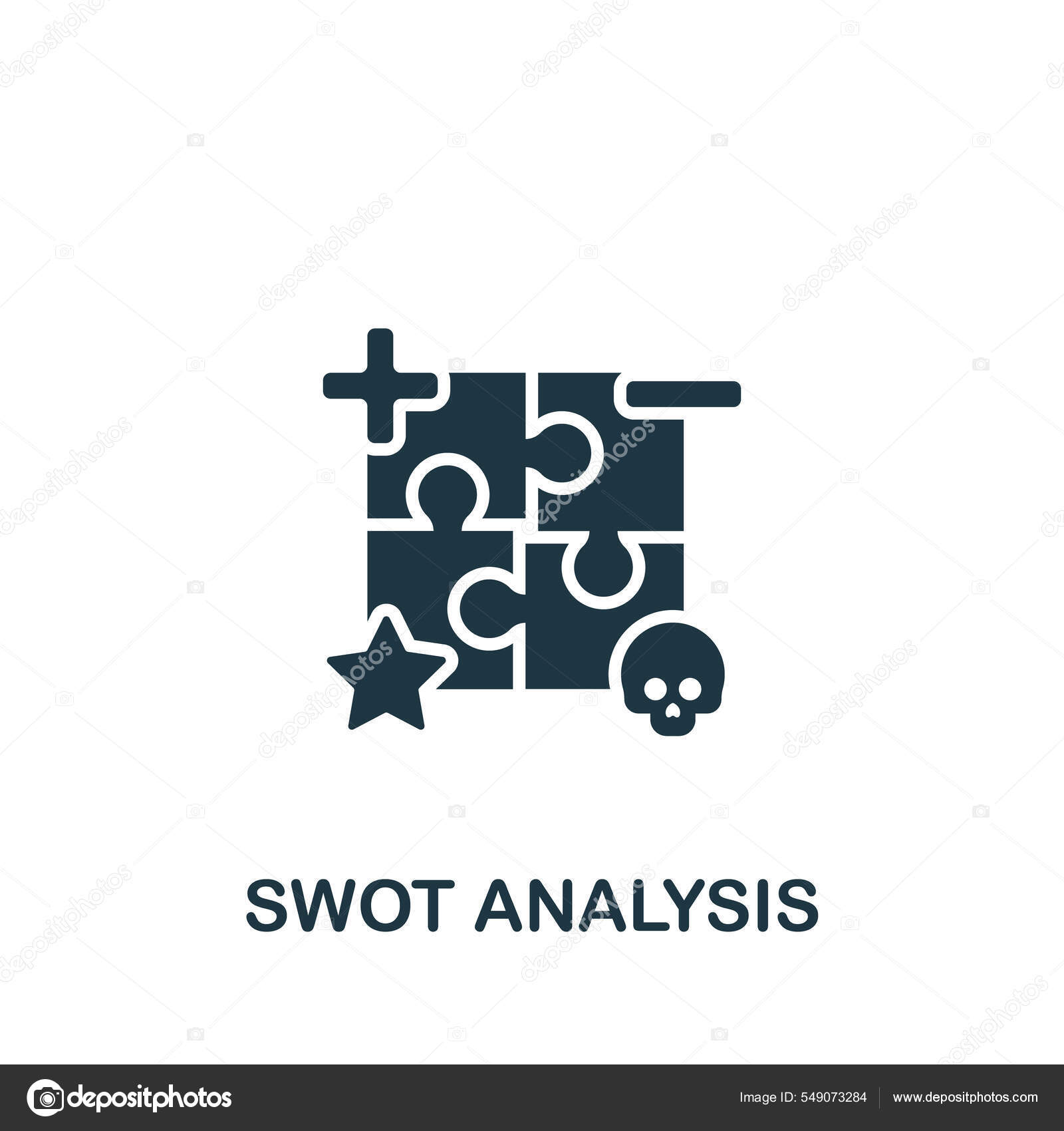 Ícone Swot Analysis. Ícone simples monocromático para modelos, web ...