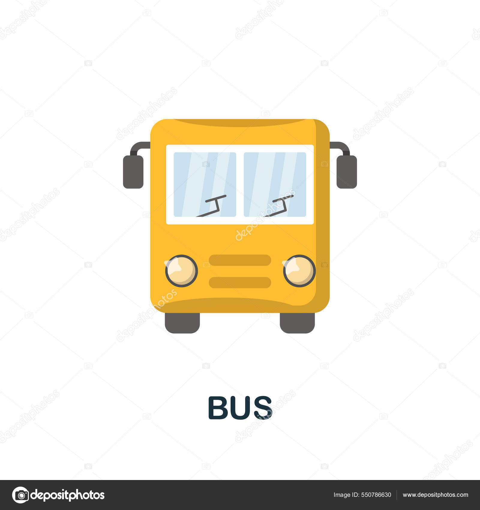 Icono plano del autobús. Signo de elemento de color de la colección de ...