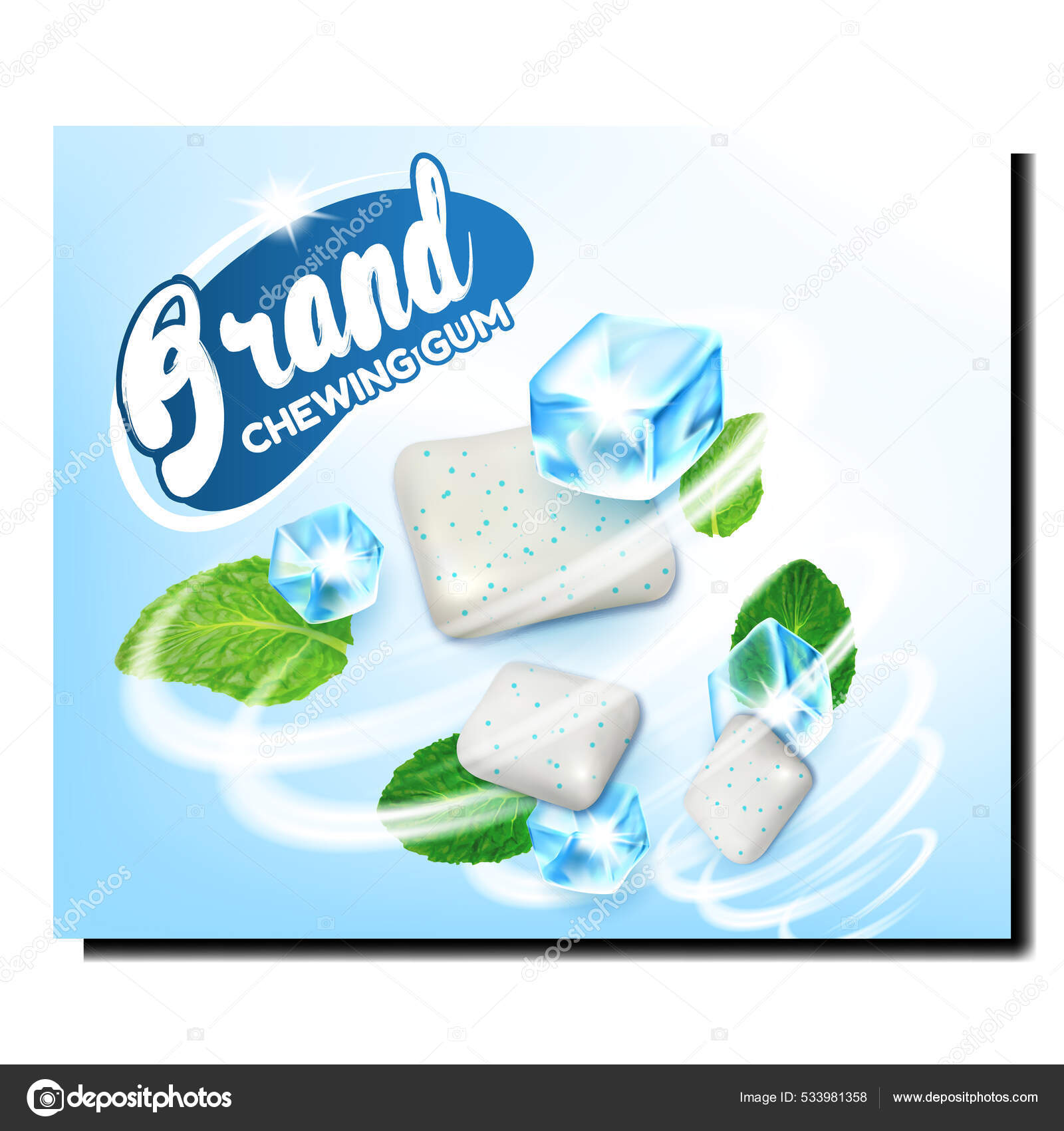 Goma de mascar aromática creativa promocional Banner Vector Vector de ...