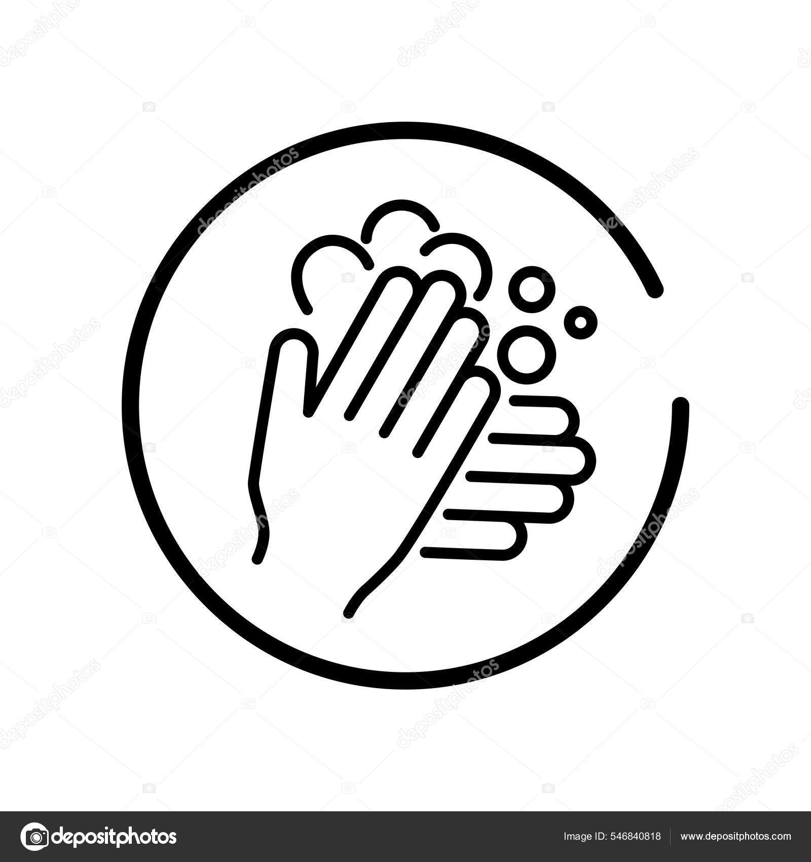 Vektor Ilustrasi Set Dari Kontur Linear Ikon Cuci Tangan Kebersihan ...