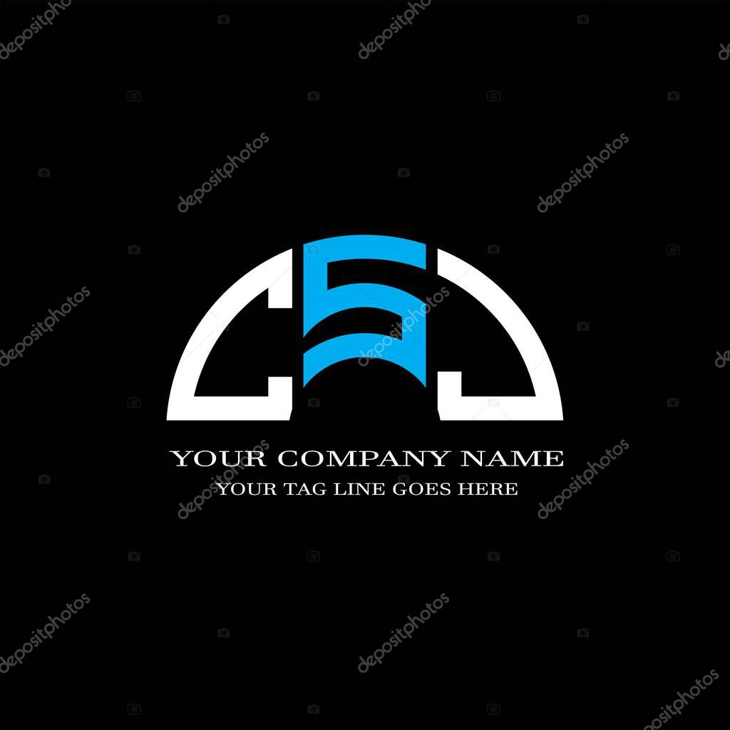 CSJ letra logo diseño creativo con gráfico vectorial 2024