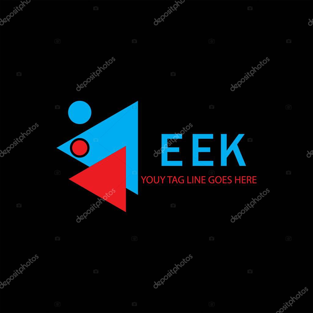 Diseño creativo del logotipo de la letra EEK con gráfico vectorial 2024