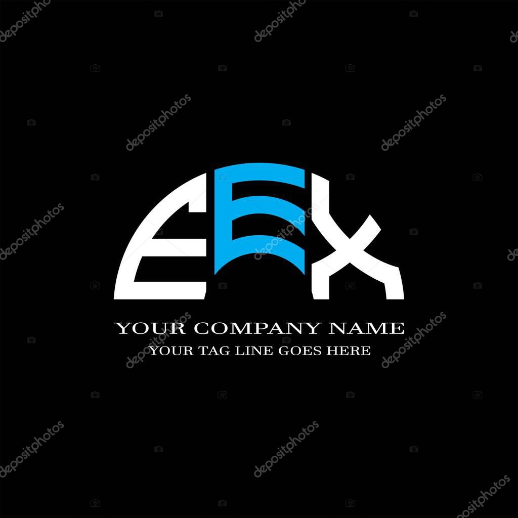 Diseño creativo del logotipo de la letra EEX con gráfico vectorial 2023
