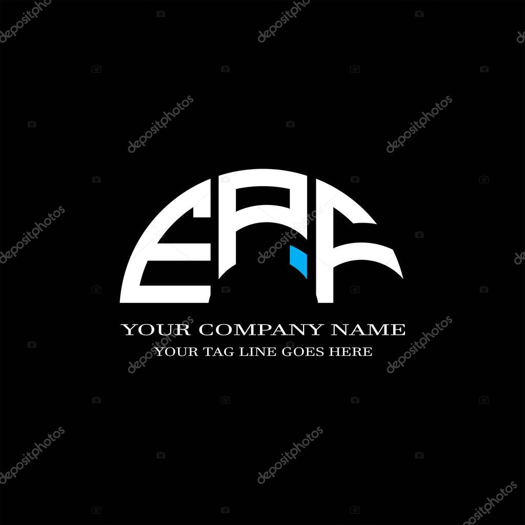 Diseño creativo del logotipo de la letra EPF con gráfico vectorial 2023