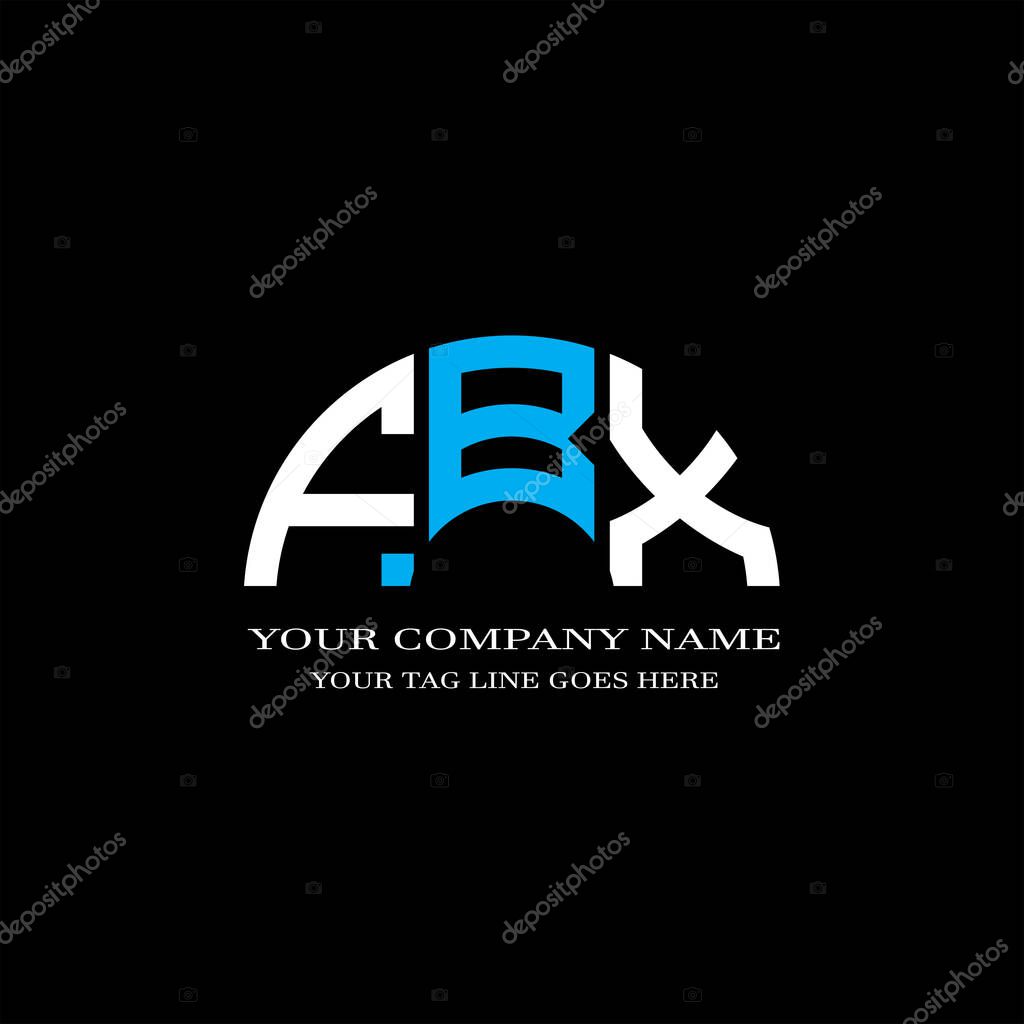 Diseño creativo del logotipo de la letra FBX con gráfico vectorial 2022