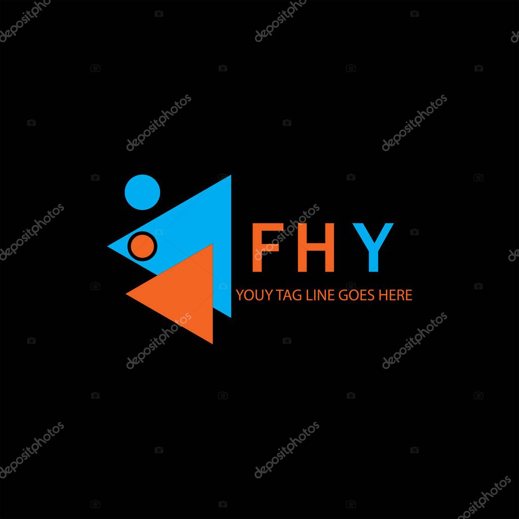Diseño creativo del logotipo de la letra FHY con gráfico vectorial 2023