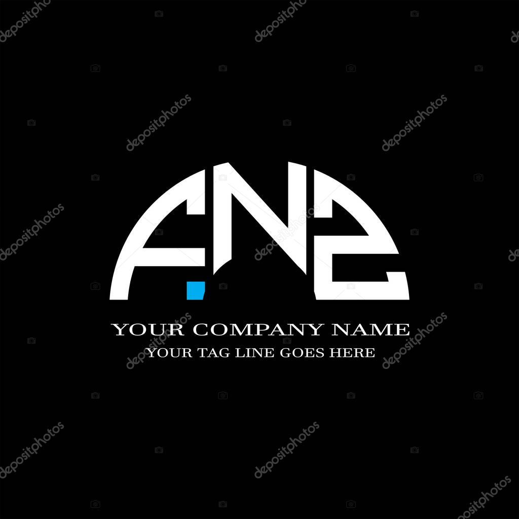 Diseño creativo del logotipo de la letra FNZ con gráfico vectorial 2023