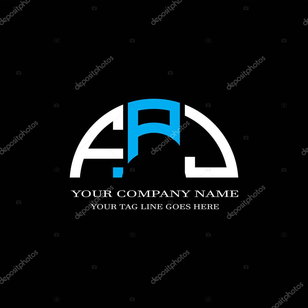 Diseño creativo del logotipo de la letra FPJ con gráfico vectorial 2023