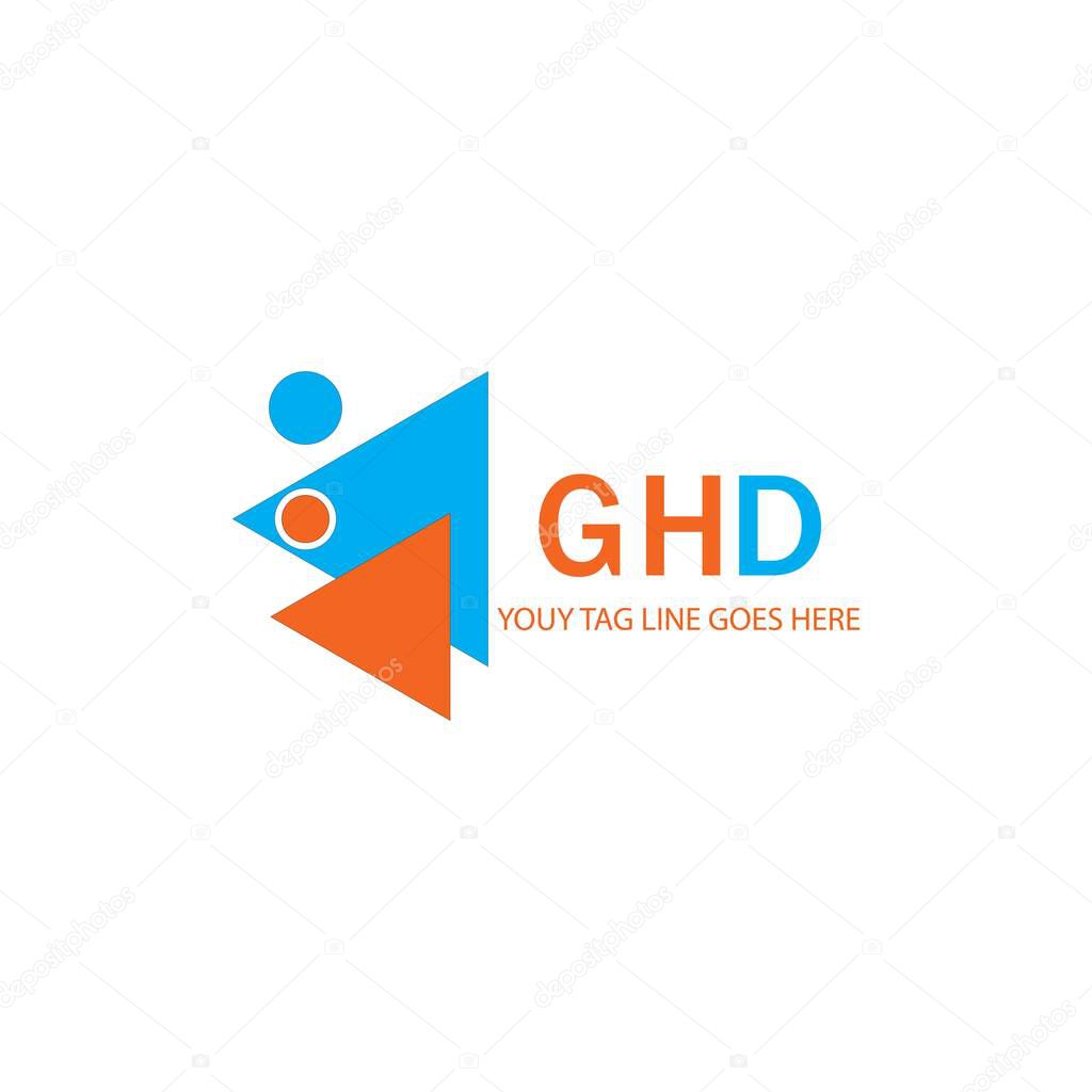 Diseño creativo del logotipo de la letra GHD con gráfico vectorial 2022