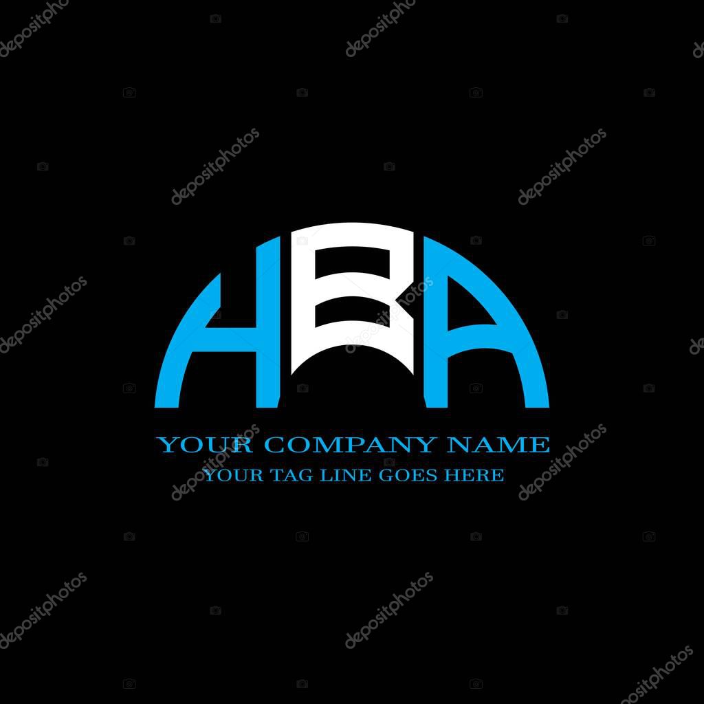 Diseño creativo del logotipo de la letra HBA con gráfico vectorial 2023