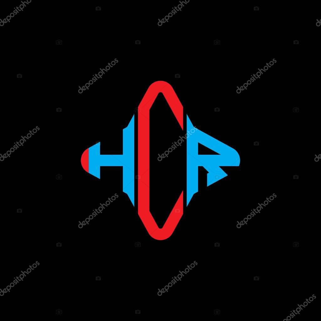 Diseño creativo del logotipo de la letra HCR con gráfico vectorial 2024