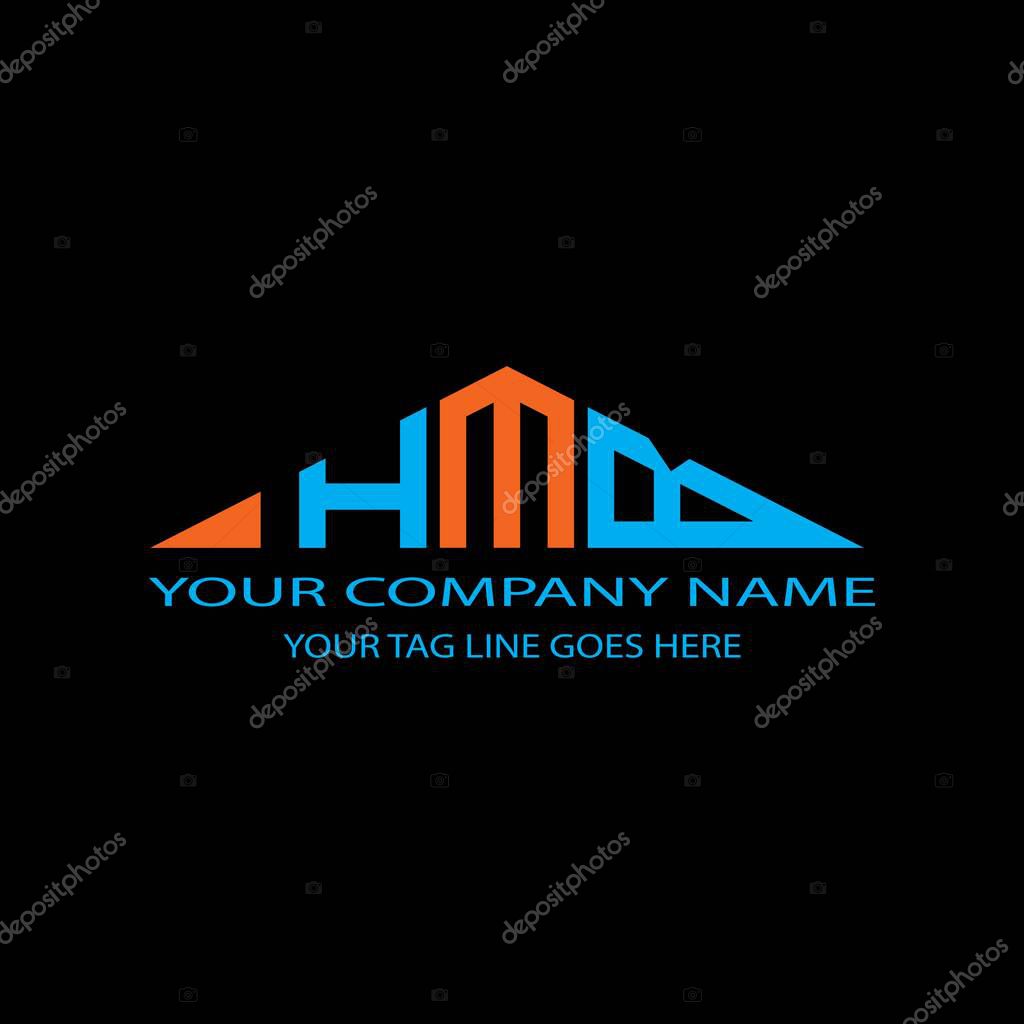 Diseño creativo del logotipo de la letra HMB con gráfico vectorial 2024