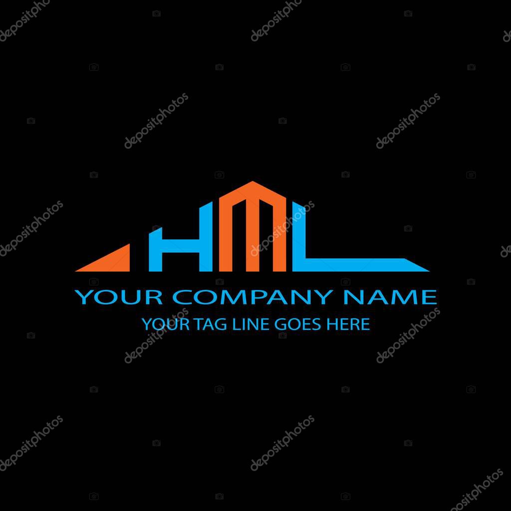 Diseño creativo del logotipo de la letra HML con gráfico vectorial 2023