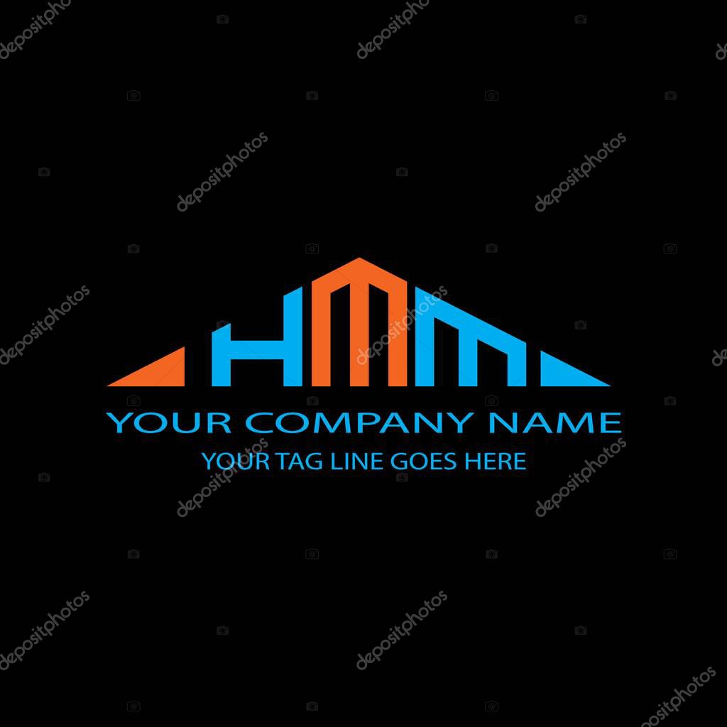 Diseño creativo del logotipo de la letra HMM con gráfico vectorial 2024
