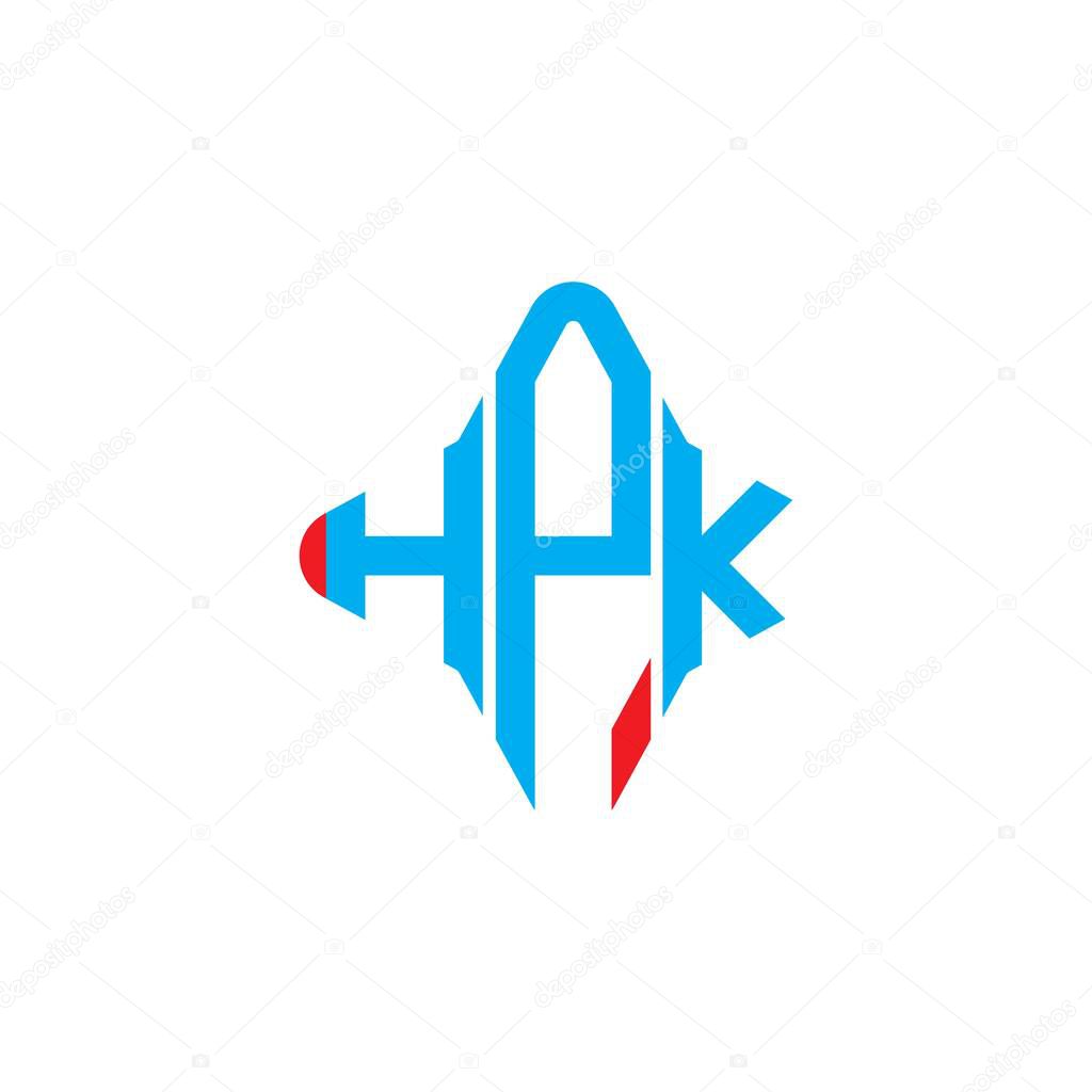 Diseño creativo del logotipo de la letra HPK con gráfico vectorial 2024