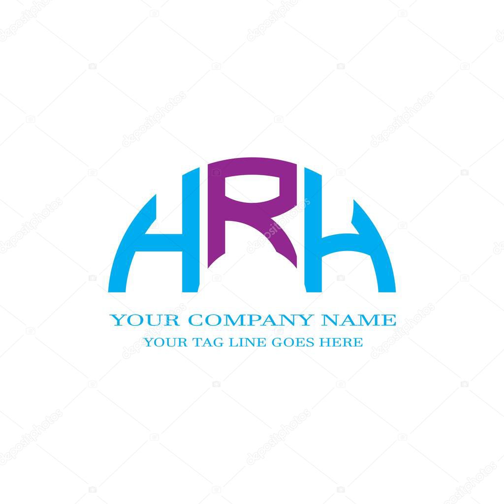Diseño creativo del logotipo de la letra de HRH con gráfico vectorial 2023
