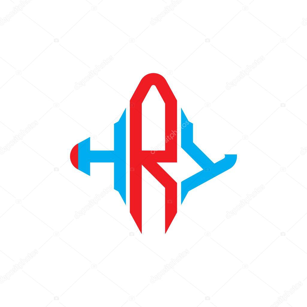 Diseño creativo del logotipo de la letra HRY con gráfico vectorial 2023
