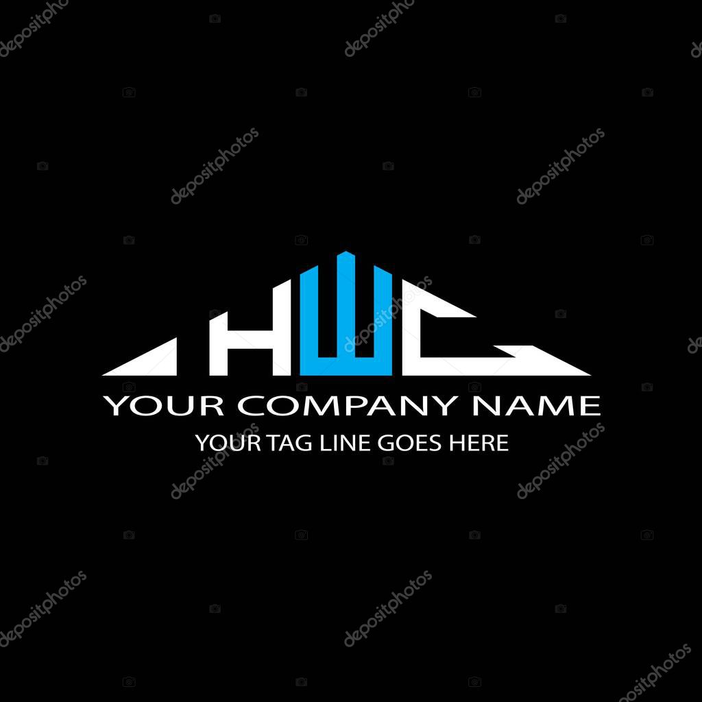 Diseño creativo del logotipo de la letra HWC con gráfico vectorial 2023