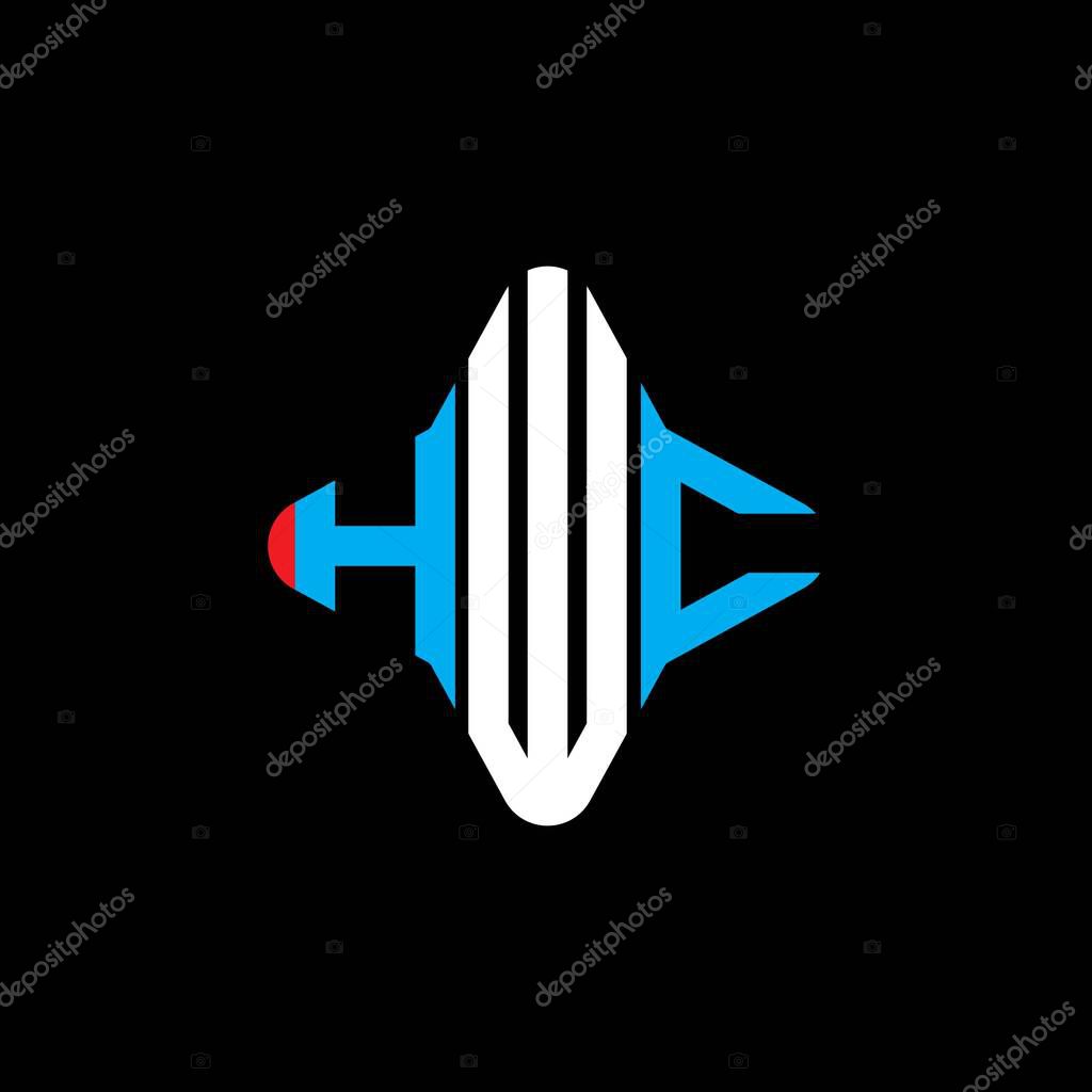 Diseño creativo del logotipo de la letra HWC con gráfico vectorial 2023