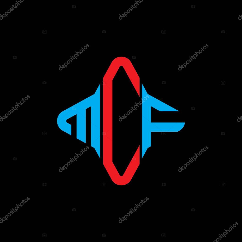 Diseño creativo del logotipo de la letra MCF con gráfico vectorial 2023