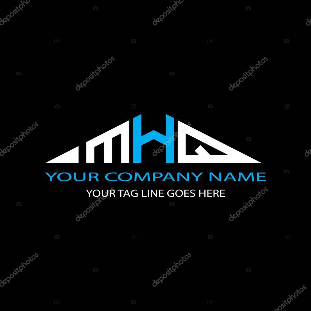 Diseño creativo del logotipo de la letra MHQ con gráfico vectorial 2023