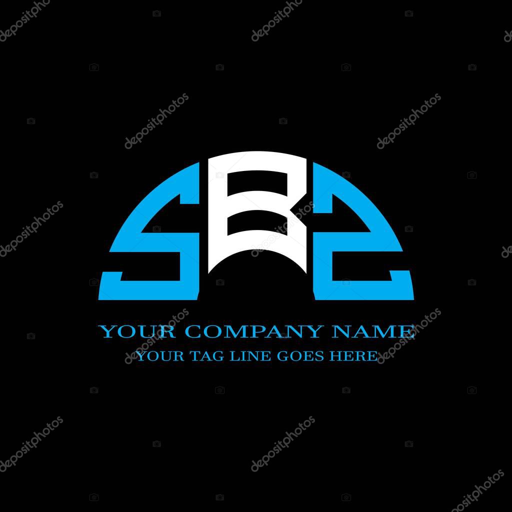 Diseño creativo del logotipo de la letra SBZ con gráfico vectorial 2023