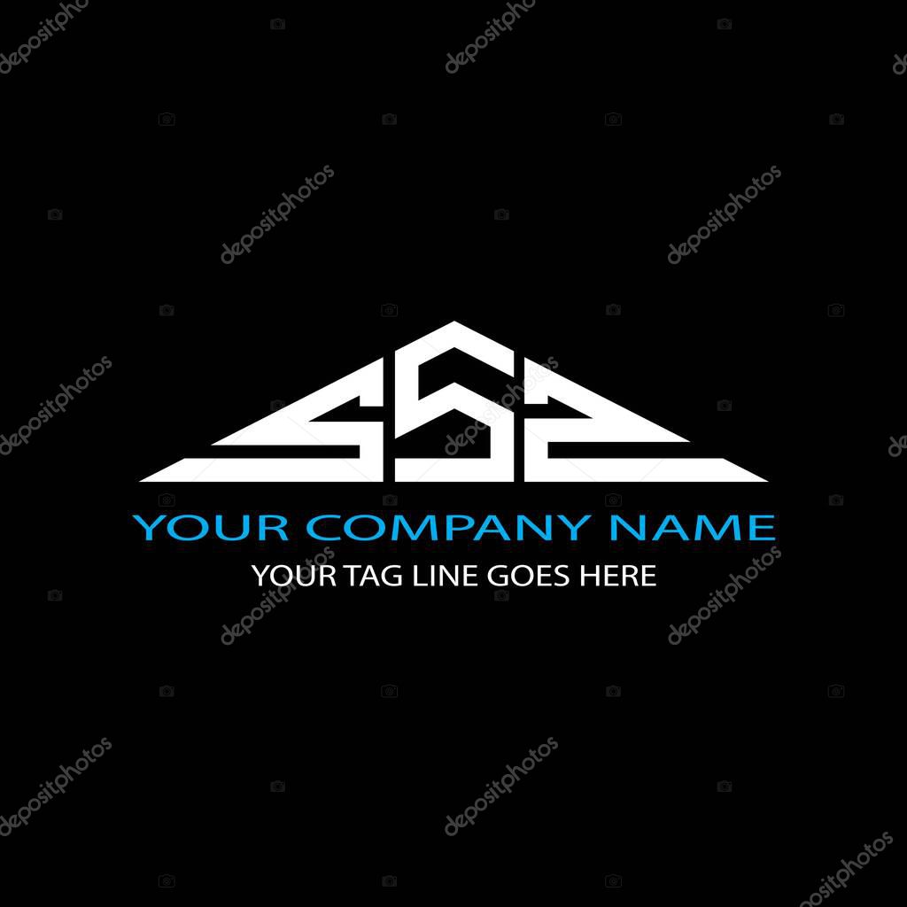 Diseño creativo del logotipo de la letra SSZ con gráfico vectorial 2023