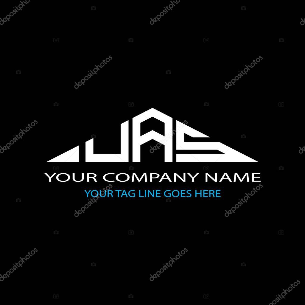 Diseño creativo del logotipo de la letra UAS con gráfico vectorial 2022