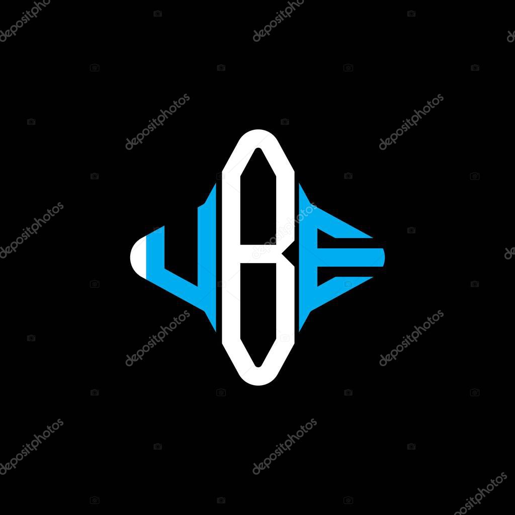 Diseño creativo del logotipo de la letra UBE con gráfico vectorial 2023