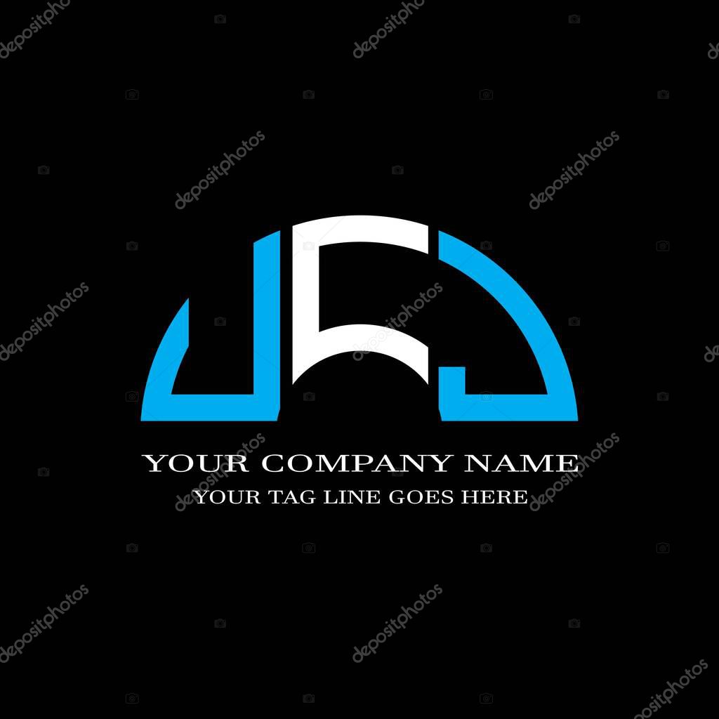 Diseño creativo del logotipo de la letra UCJ con gráfico vectorial 2023